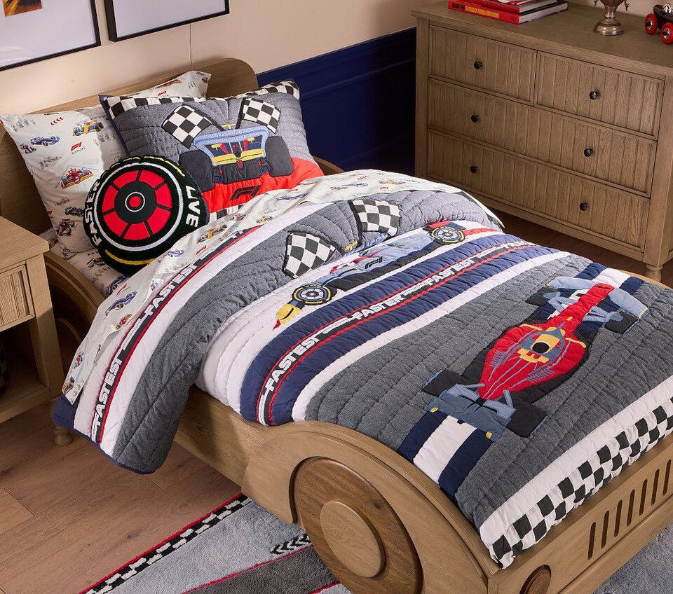 Formula 1® Patchwork Comforter and Pillowcases | Pottery Barn Kids Australia